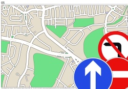 Road Sign Stickers for Blank Maps