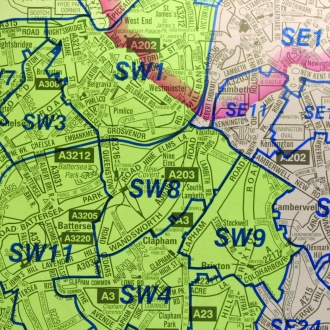 London A-Z Postcode Map